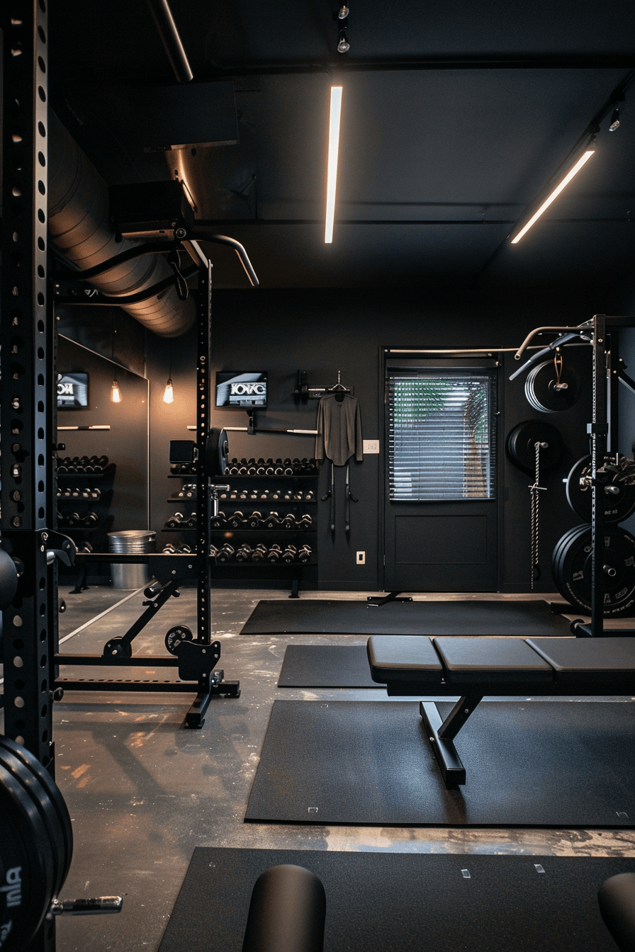 Badass Black Garage Gym Ideas Revealed